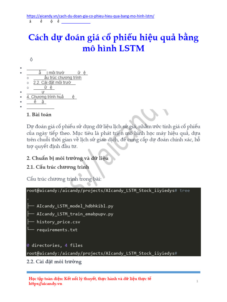 Cách Dự Đoán Giá Cổ Phiếu Hiệu Quả Bằng Mô Hình LSTM | PDF