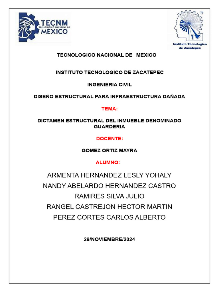 Estructura De Un Dictamen Estructural Pdf Combine