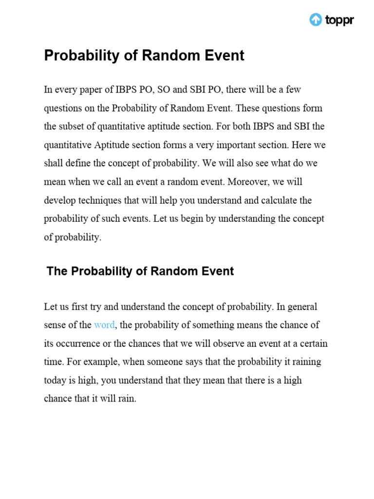 CBSE Class 10 Maths Chapter 15 Probability Revision Notes | PDF | Odds ...