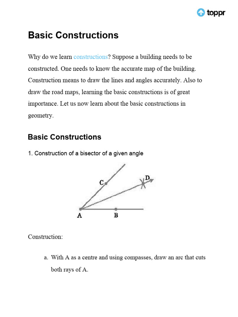 CBSE Class 10 Maths Chapter 11 Constructions Revision Notes | PDF ...