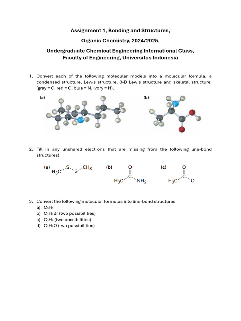 Assignment 1 - Organic Chemistry | PDF
