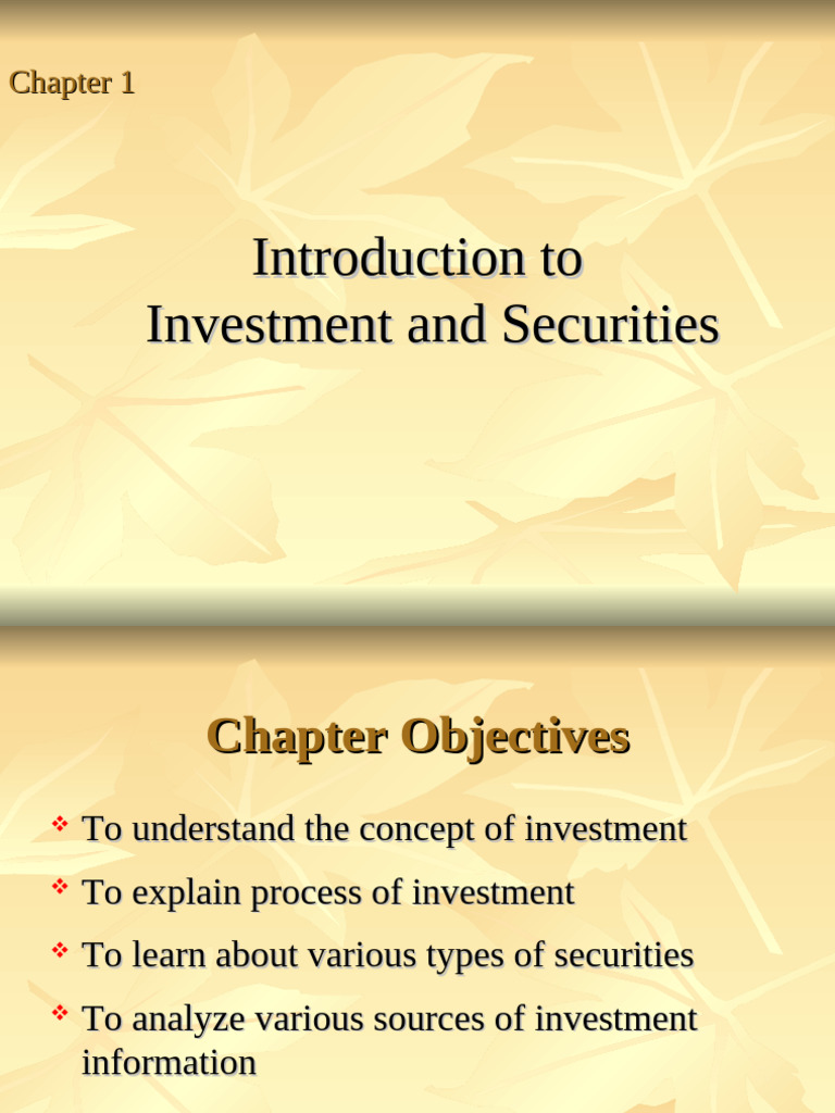 Introduction to Investment and Securities | PDF | Investing | Preferred ...