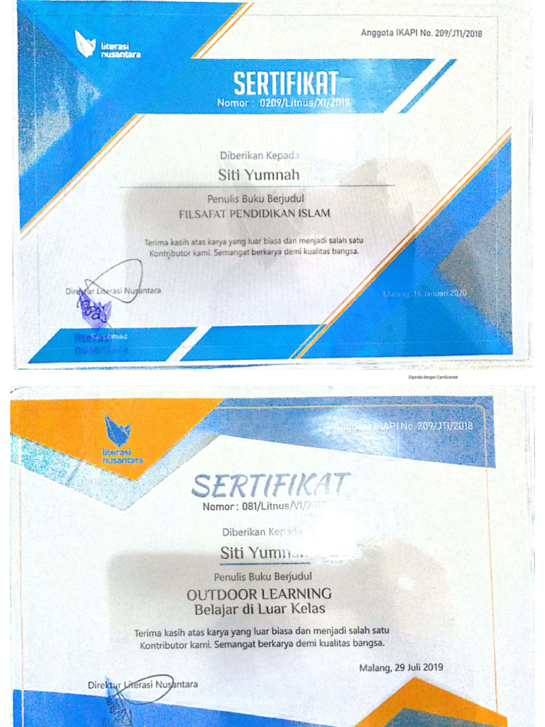 Sertifikat Penulis | PDF