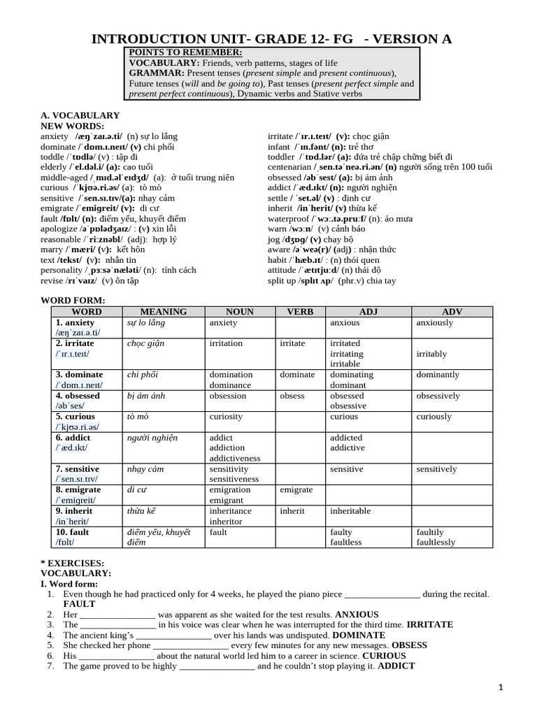 Introduction Unit Intro File in | PDF | Grammatical Tense | Verb Introduction Unit Intro File in | PDF | Grammatical Tense | Verb