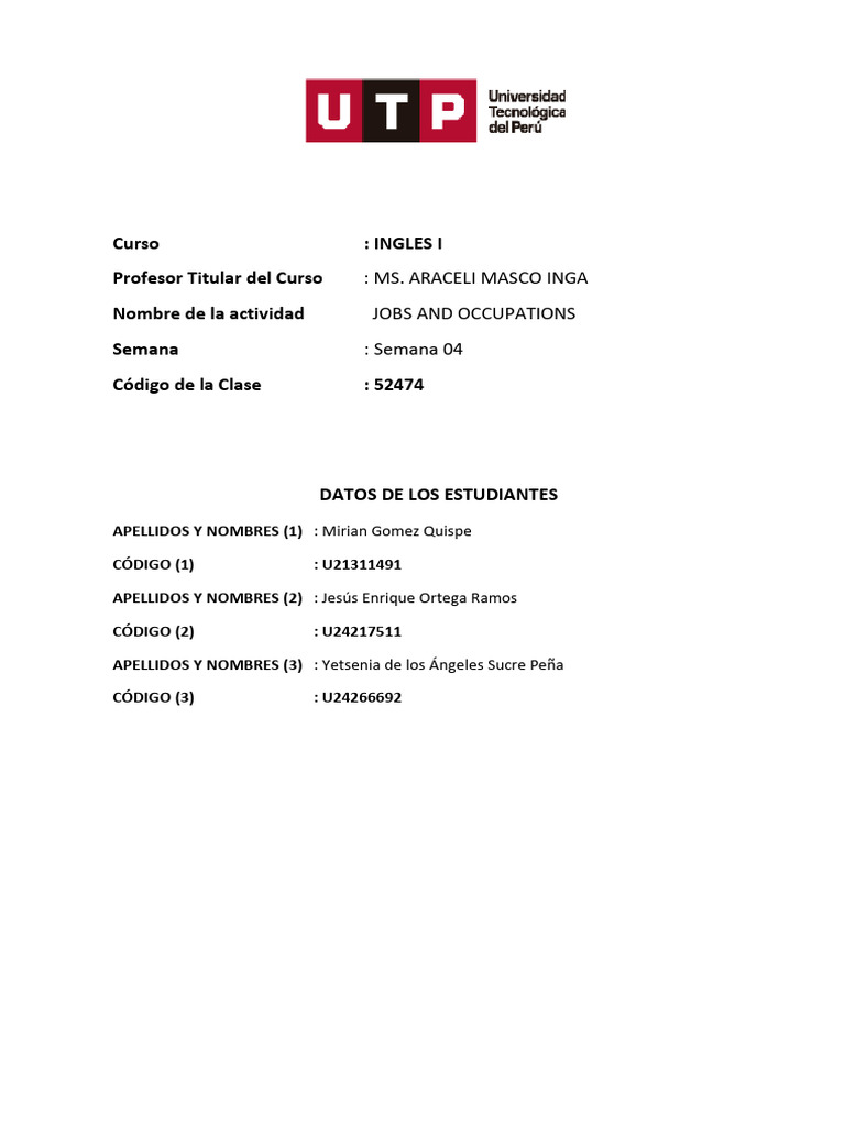 Week 04 - Assignment - Jobs and Occupations (PA2) | PDF