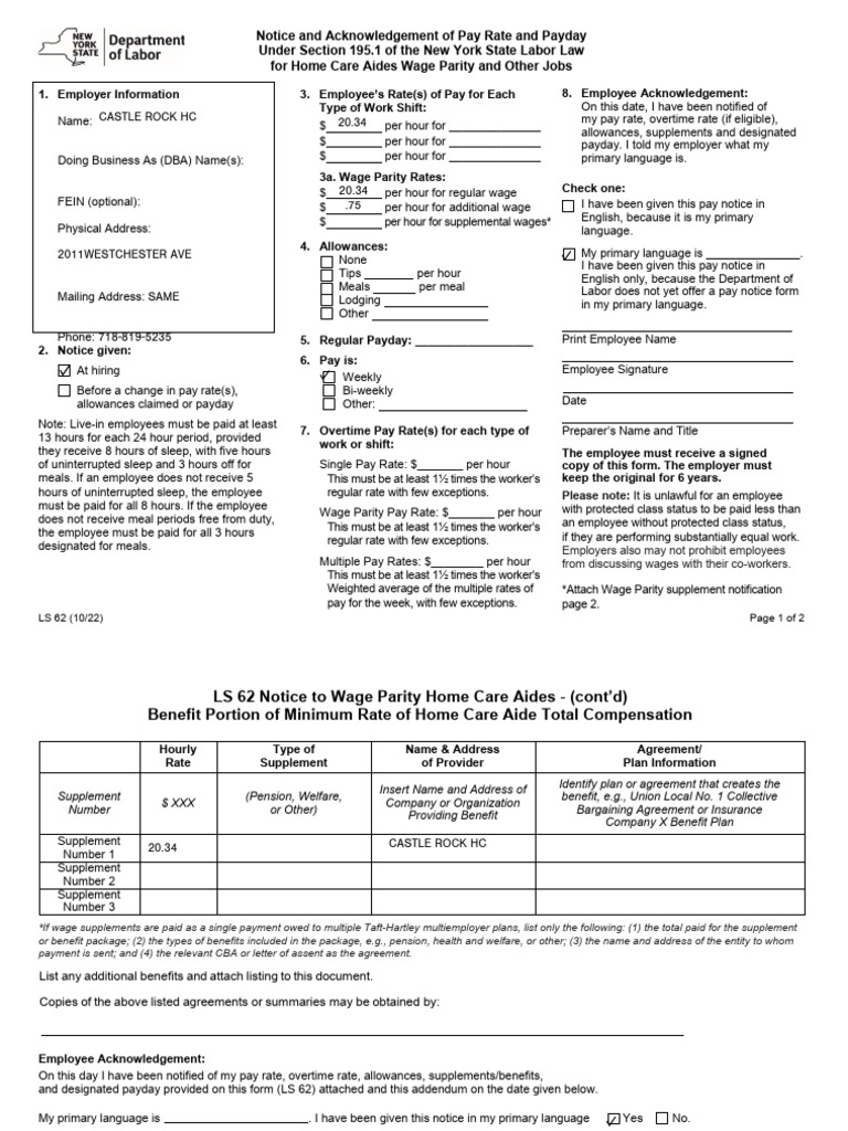 Wage Parity New 2024 With The Adress 2 | PDF | Employment | Overtime