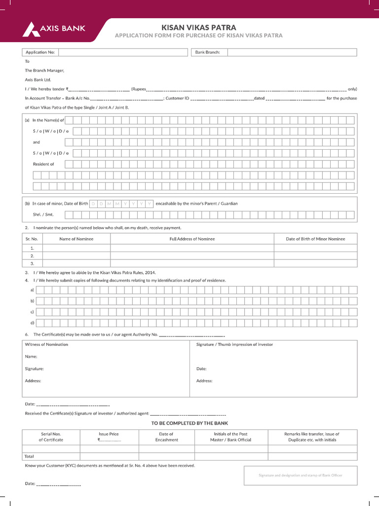 KVP Account Opening Form | PDF