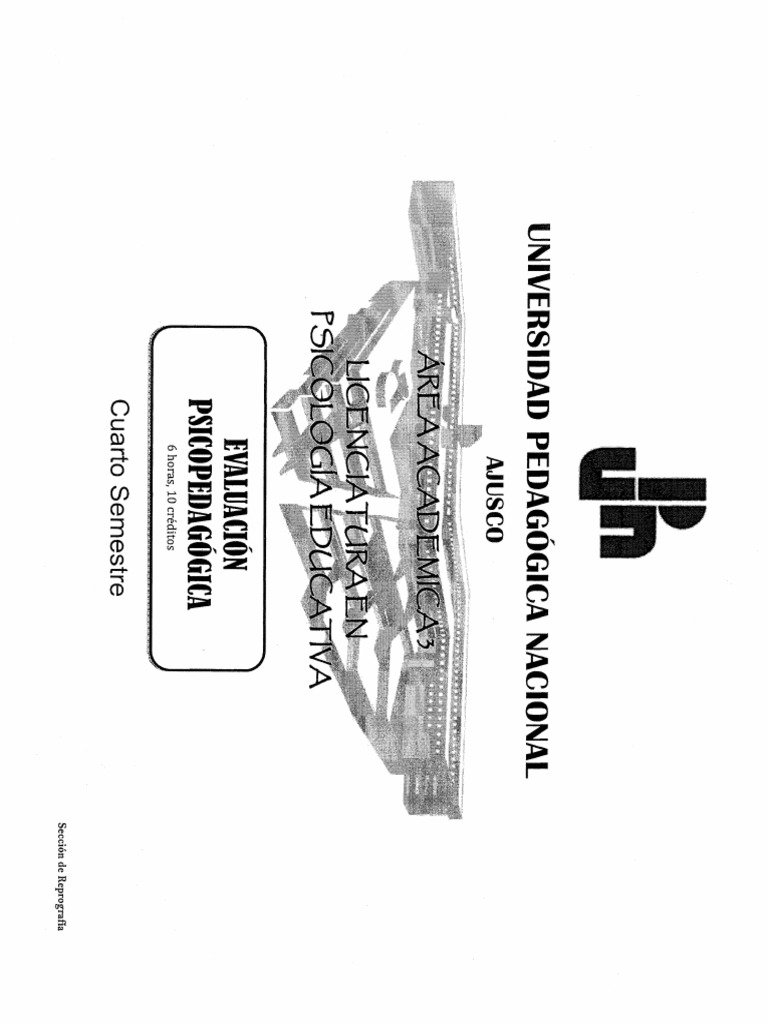 Ant Psicologia 4sem 7368 EvaluacionPsicopedagogica | PDF