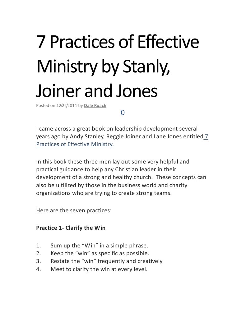 Effective Ministry | PDF