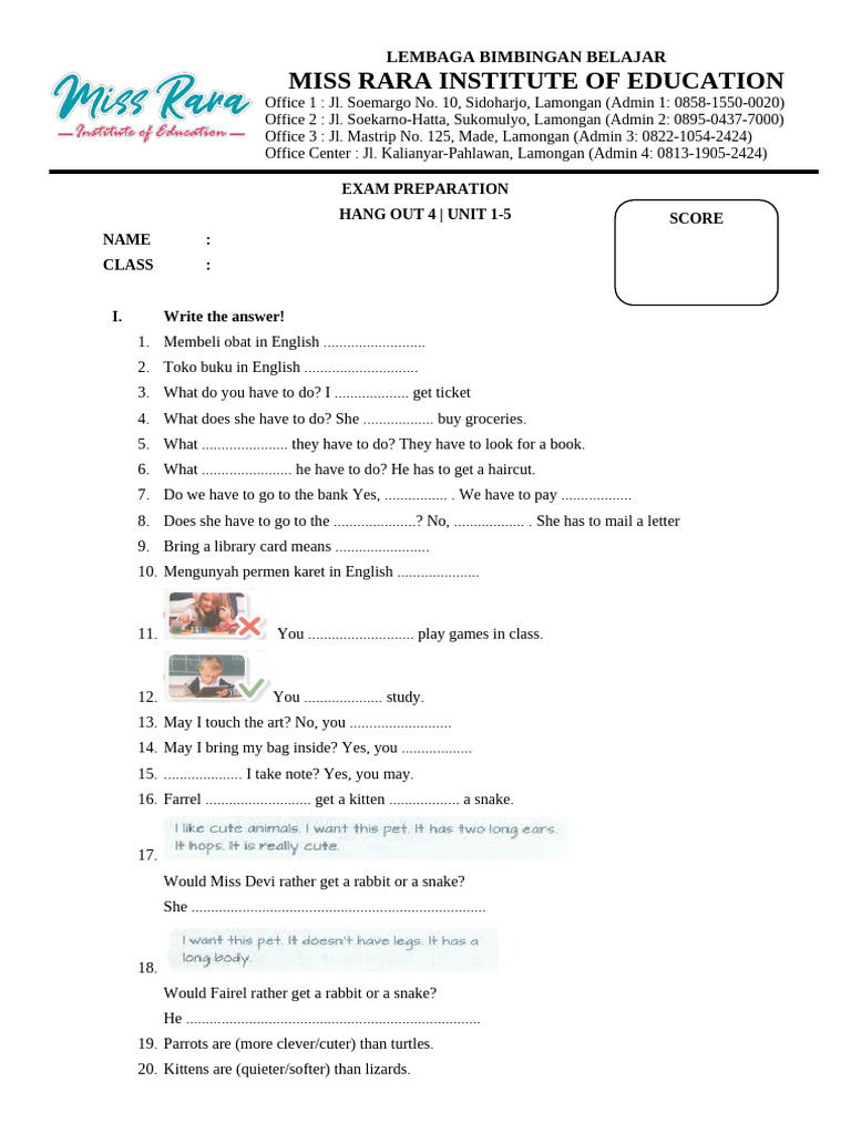 Miss Rara Institute Exam Preparation | PDF | Vertebrates Of Africa ...