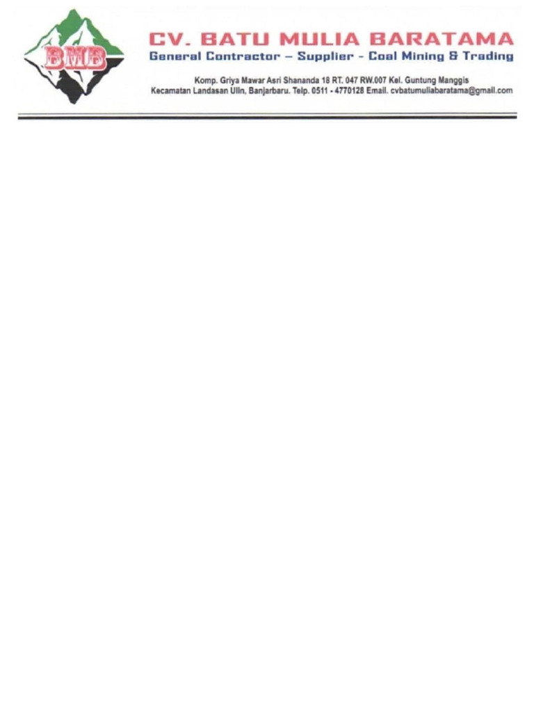 Kop Surat PT BMB | PDF