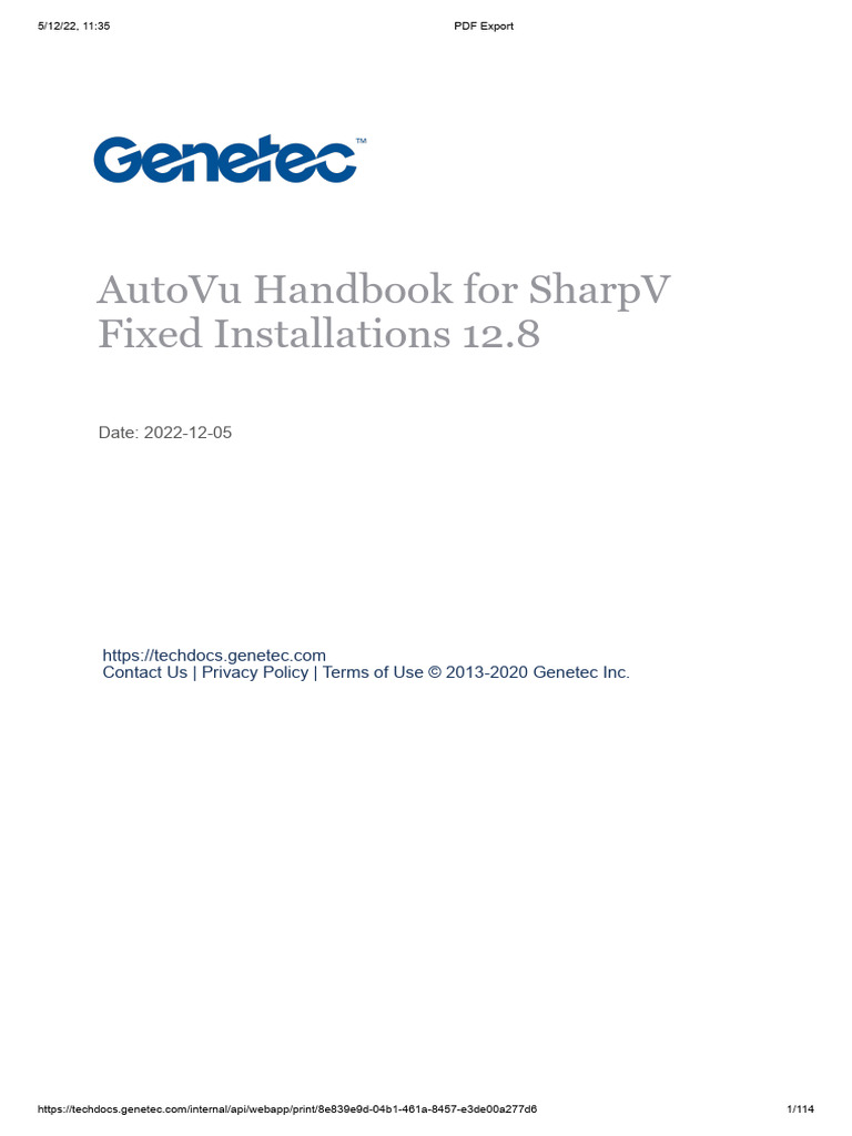 AutoVu HAndbook For SharpV Fixed Installations 12.8t | PDF | Electrical ...