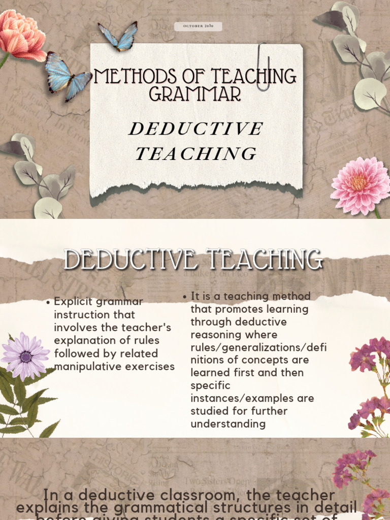 Methods of Teaching Grammar | PDF | Grammatical Tense | Verb