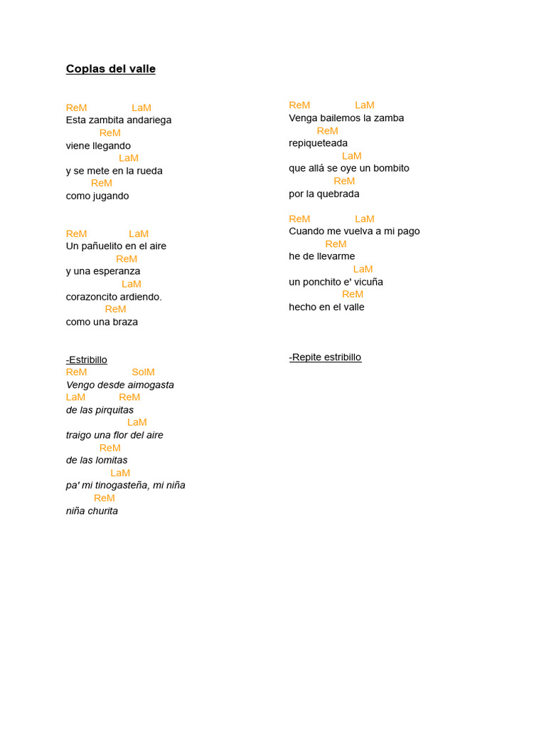 Coplas Del Valle | PDF
