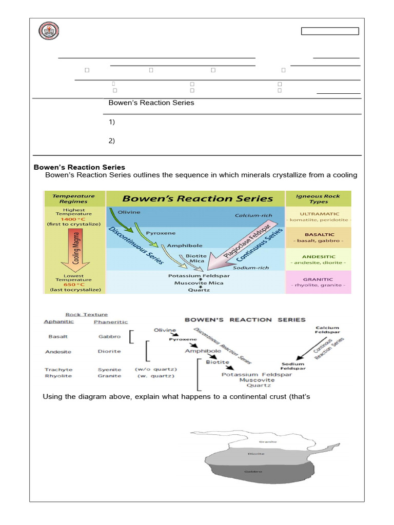 Earth Science IP - Bowens Reaction Series | PDF