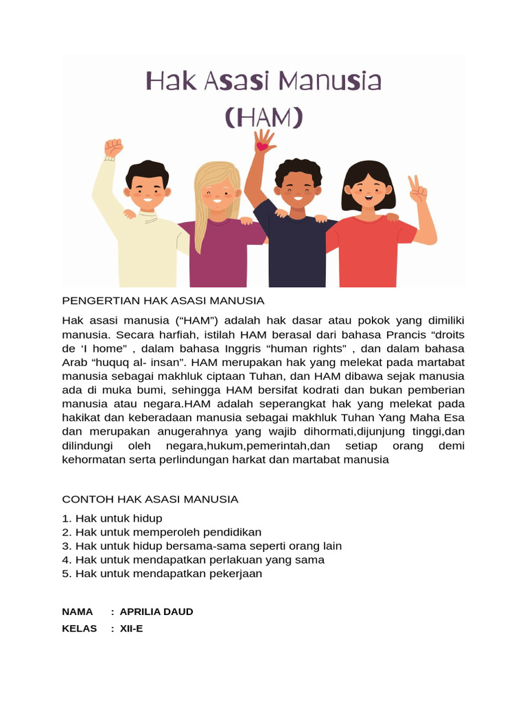 Pengertian dan Contoh Hak Asasi Manusia | PDF