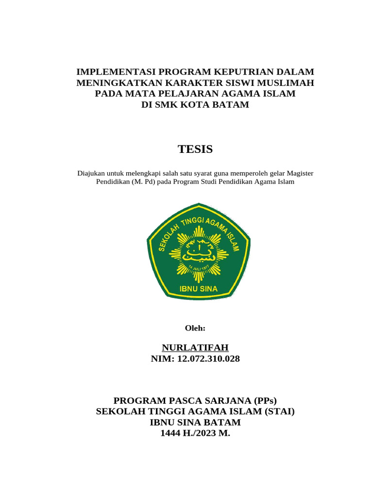 Program Keputrian di SMK Batam | PDF