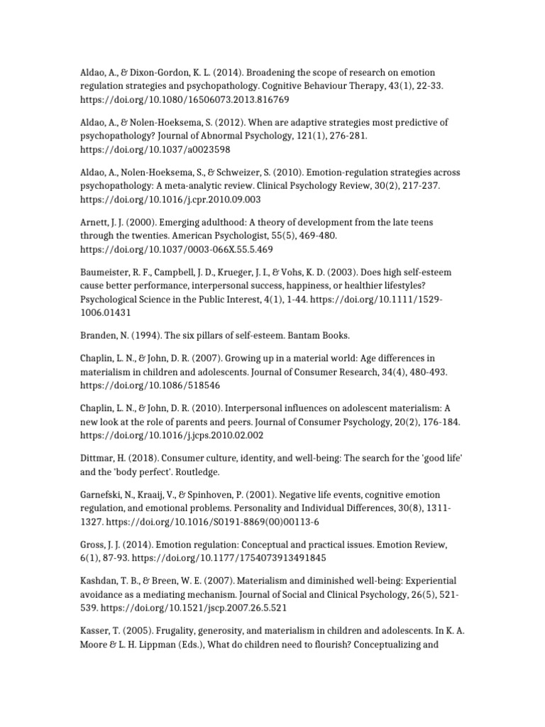 APA7 Formatted References | PDF | Psychology | Adolescence
