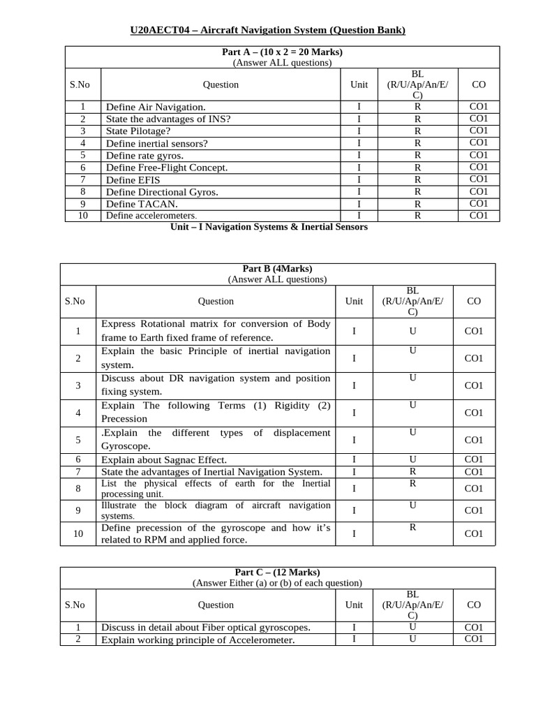 Aircraft Navigation Systems | PDF | Inertial Navigation System | Gyroscope
