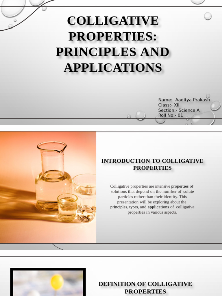 Colligative Properties | PDF | Chemistry | Applied And Interdisciplinary Physics