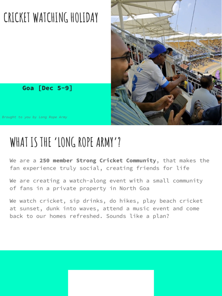 LongRope Army Travel Goa-Trip1 | PDF