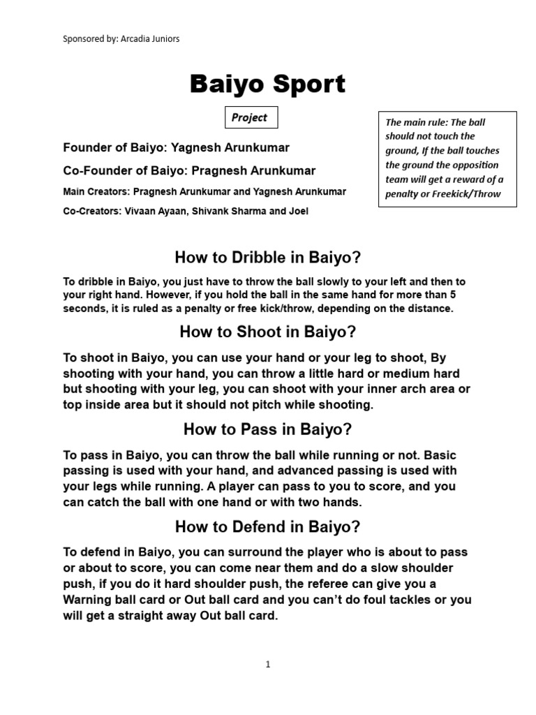 Baiyo Sport | PDF | Referee | Sports Rules And Regulations