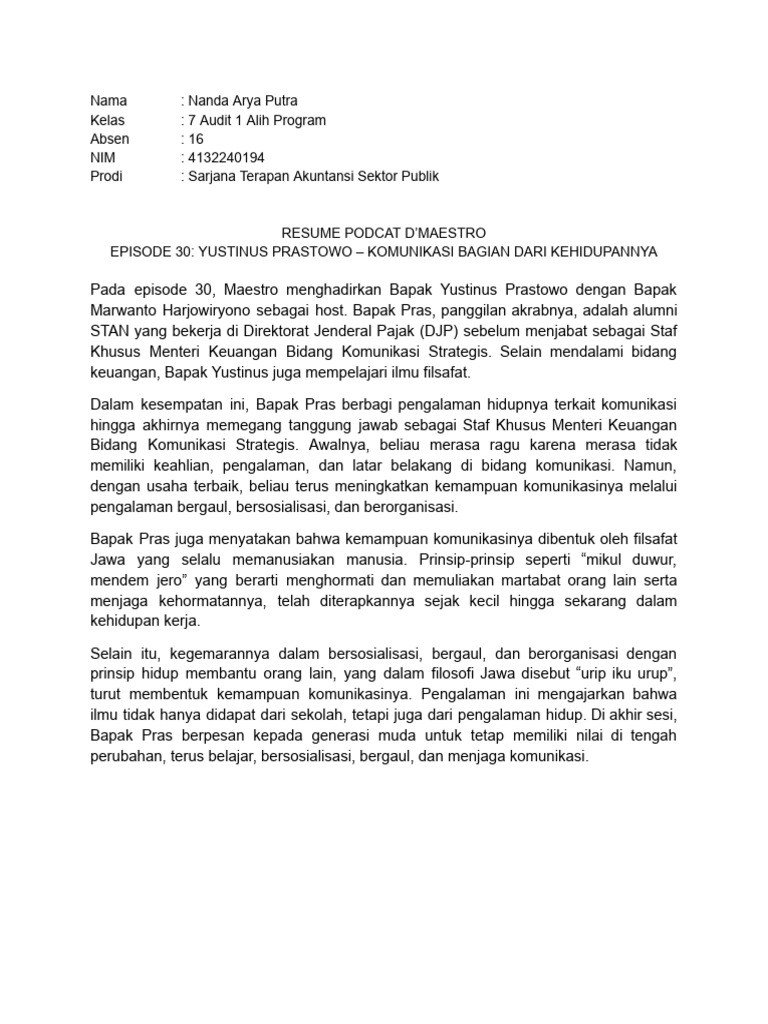 16 - Nanda Arya Putra - Kepemimpinan Komunikasi | PDF