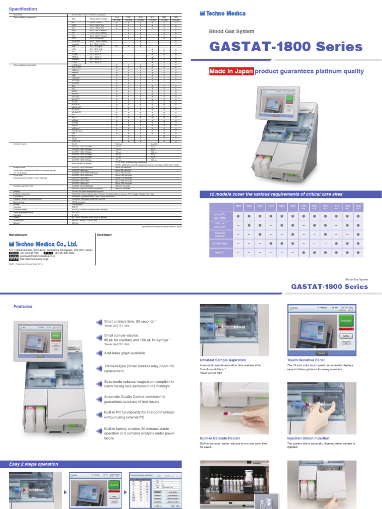 Gastat-1800-Series Specification | PDF