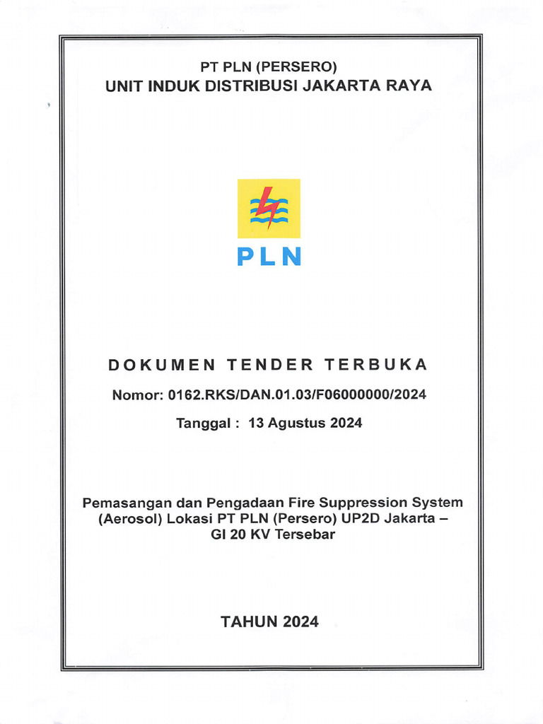 12092428-RKS 0162 - Fire System Aeorosol - Penyedia | PDF