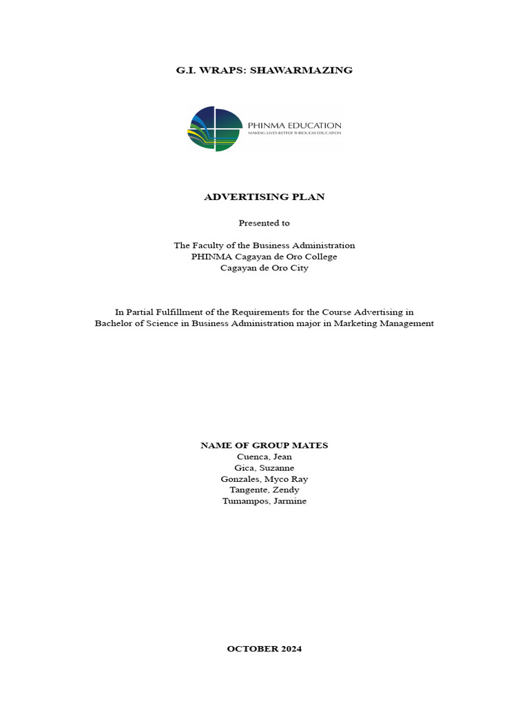 Mkt008 - Advertising Plan | PDF | Franchising | Brand