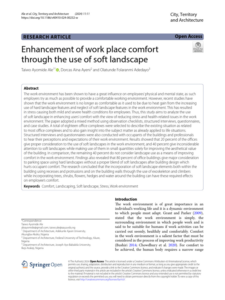 Enhancement of Workplace Comfort | PDF | Window | Sampling (Statistics)