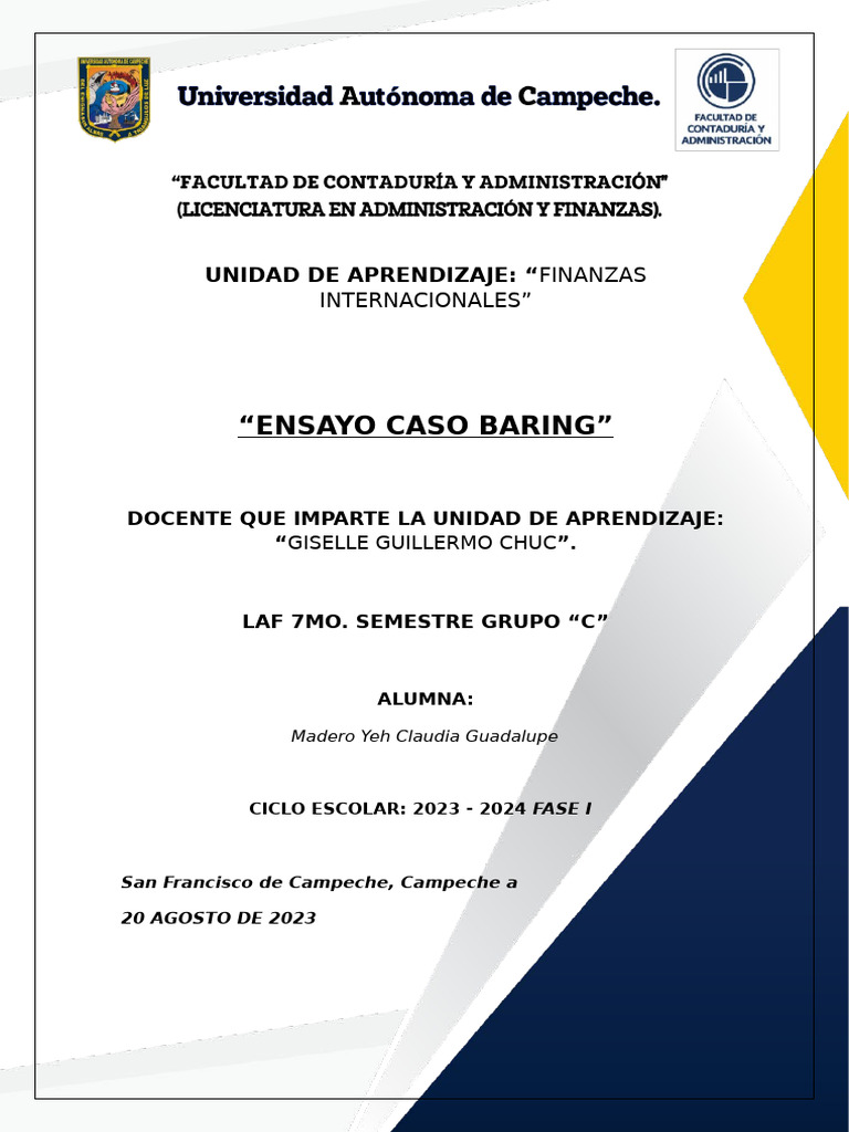 ENSAYO CASO BARING | PDF | Economias | Sector privado