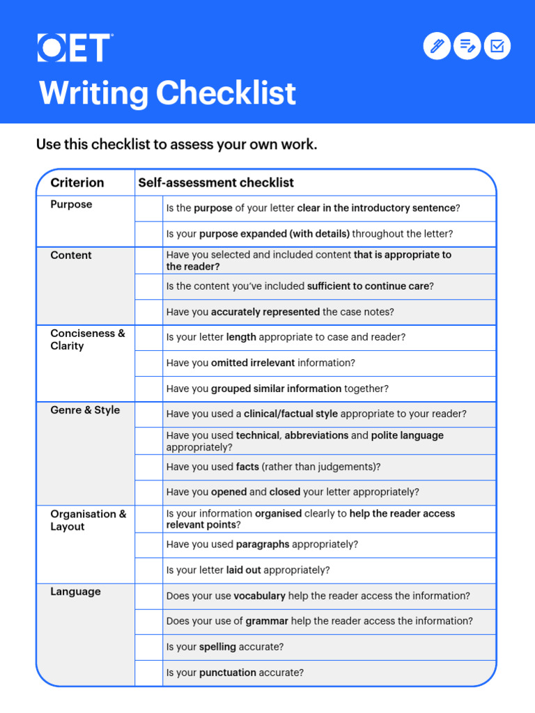 Writing Checklist for Letters | PDF