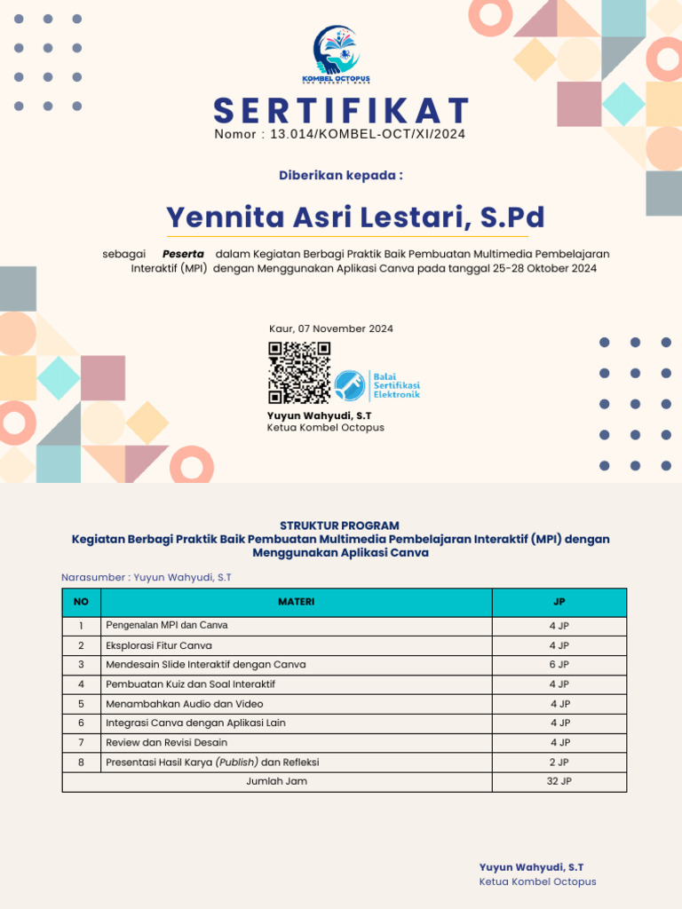 Yenita Asri Lestari - Sign | PDF
