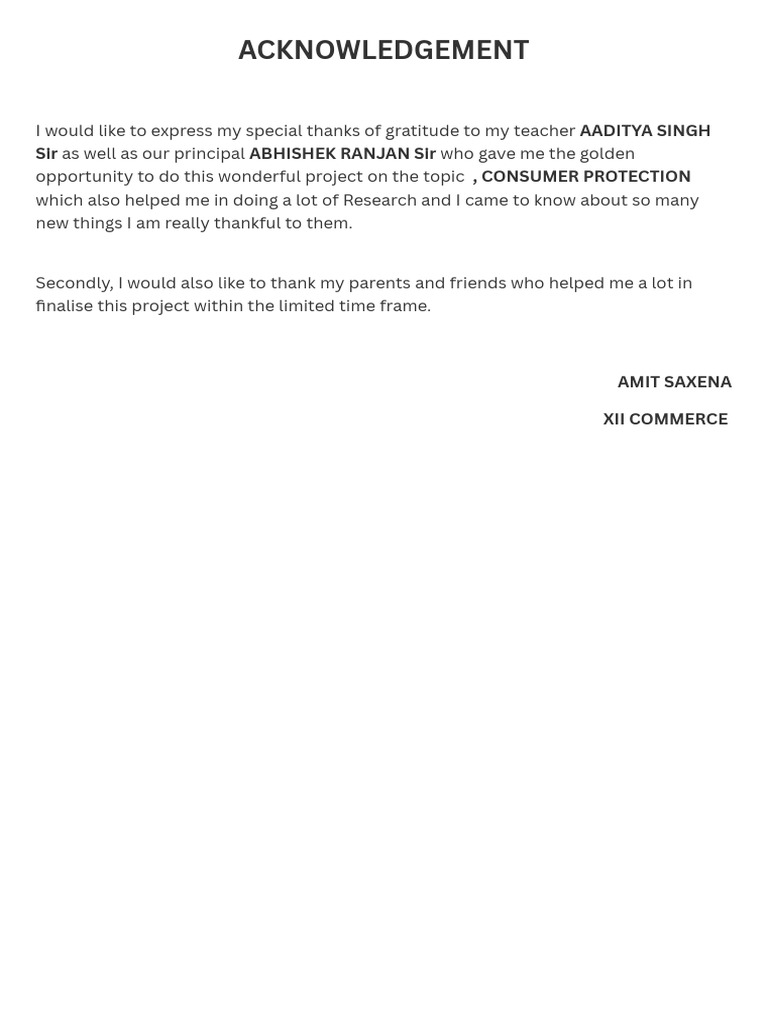 Acknowledgement | PDF