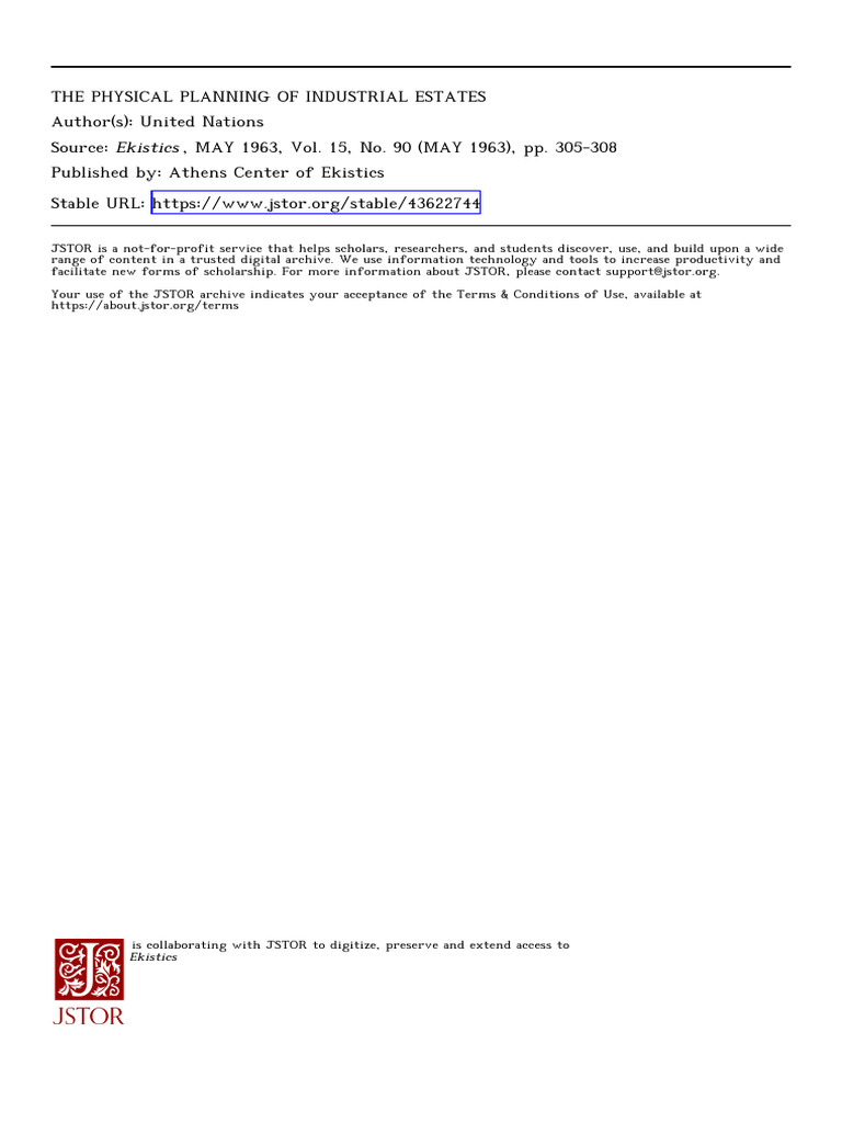 The Physical Planning of Industrial Estates by UN | PDF ...