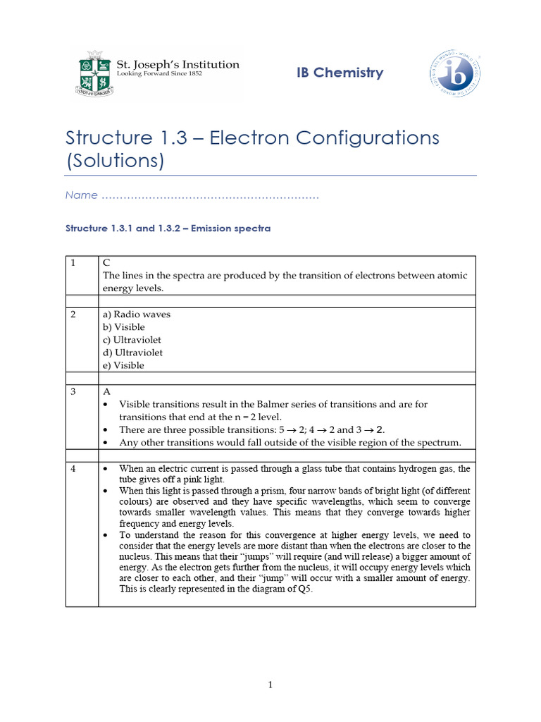 Structure 1.3 Assignment - Solutions | PDF | Electromagnetic Spectrum ...