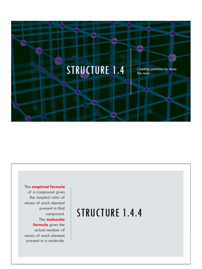 Structure 1.4 2 - Counting Particles by Mass The Mole SL HL | PDF ...
