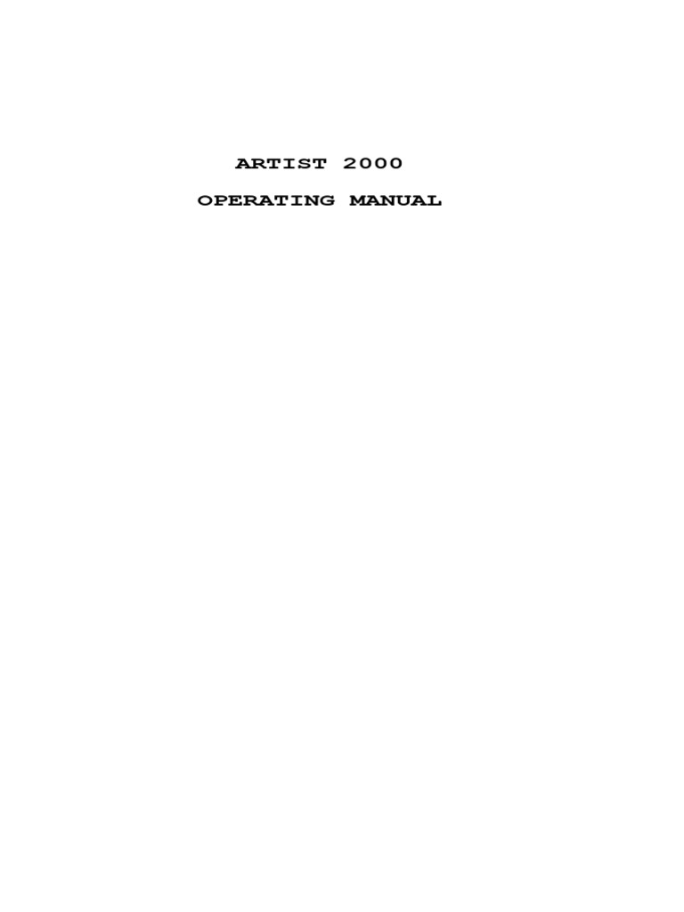 ARTIST 2000 Operating Manual Guide | PDF | Random Access Memory | Accordion