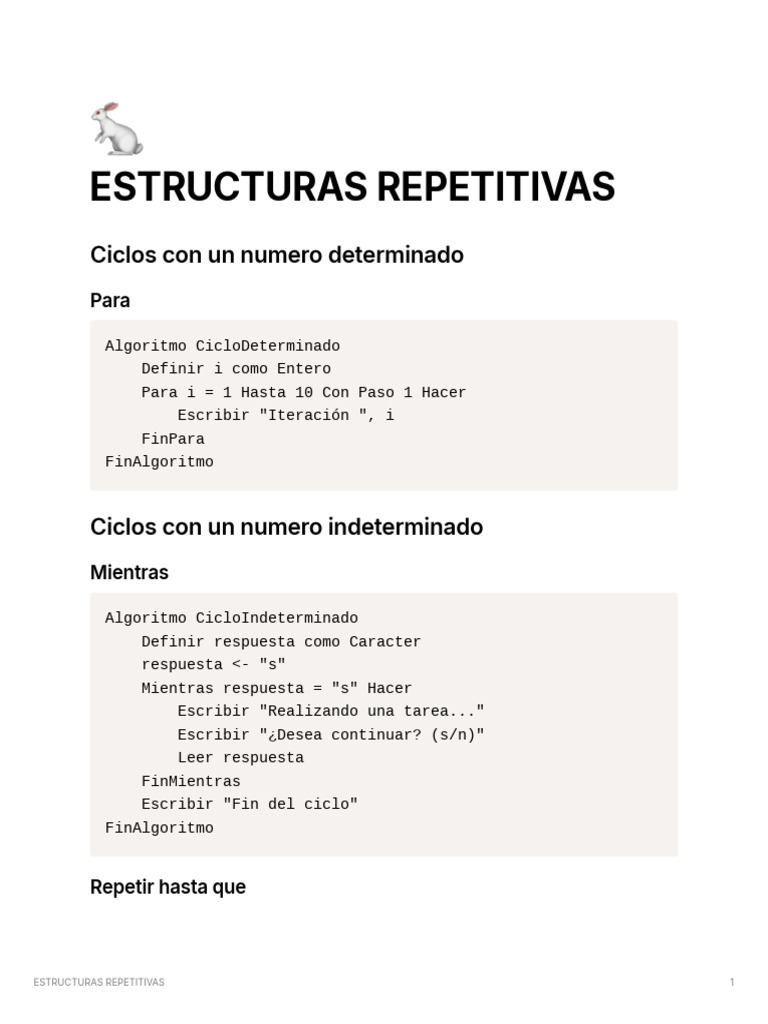Algoritmos de Ciclos en Programación | PDF | Algoritmos | Ciencias de ...