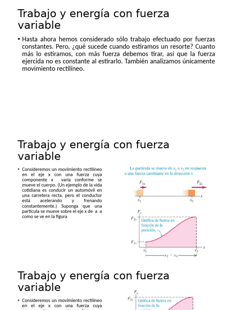 Trabajo y energía en fuerzas variables | PDF | Fuerza | Energía potencial