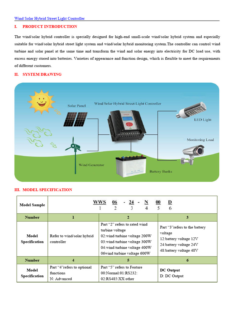 Wind Solar Hybrid Street Light Controller 1 | PDF | Solar Power | Direct Current