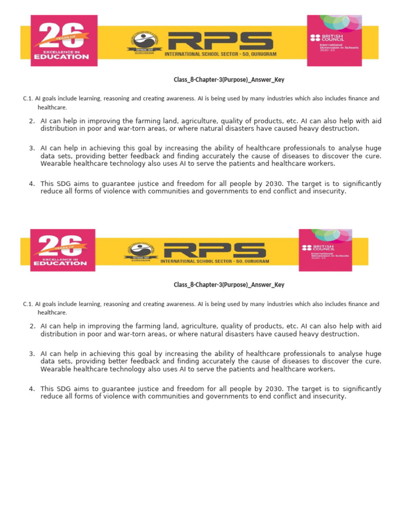 Class8 AI Ans Key | PDF | Computer Vision | Machine Learning