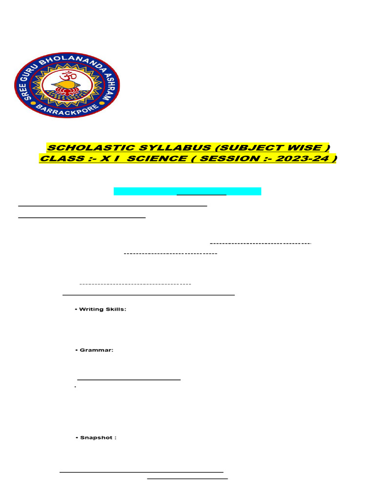 Class 11 English Syllabus Overview | PDF | Data Type | Control Flow