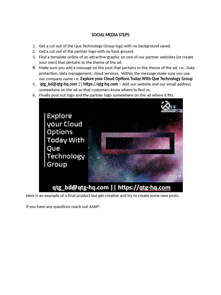 Social Media Task Template | PDF