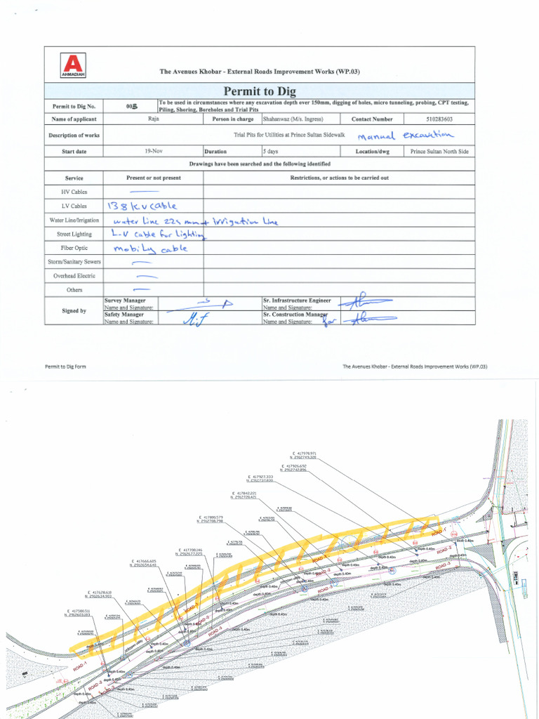 Trial Pits For Utilities at Prince Sultan Sidewalk | PDF
