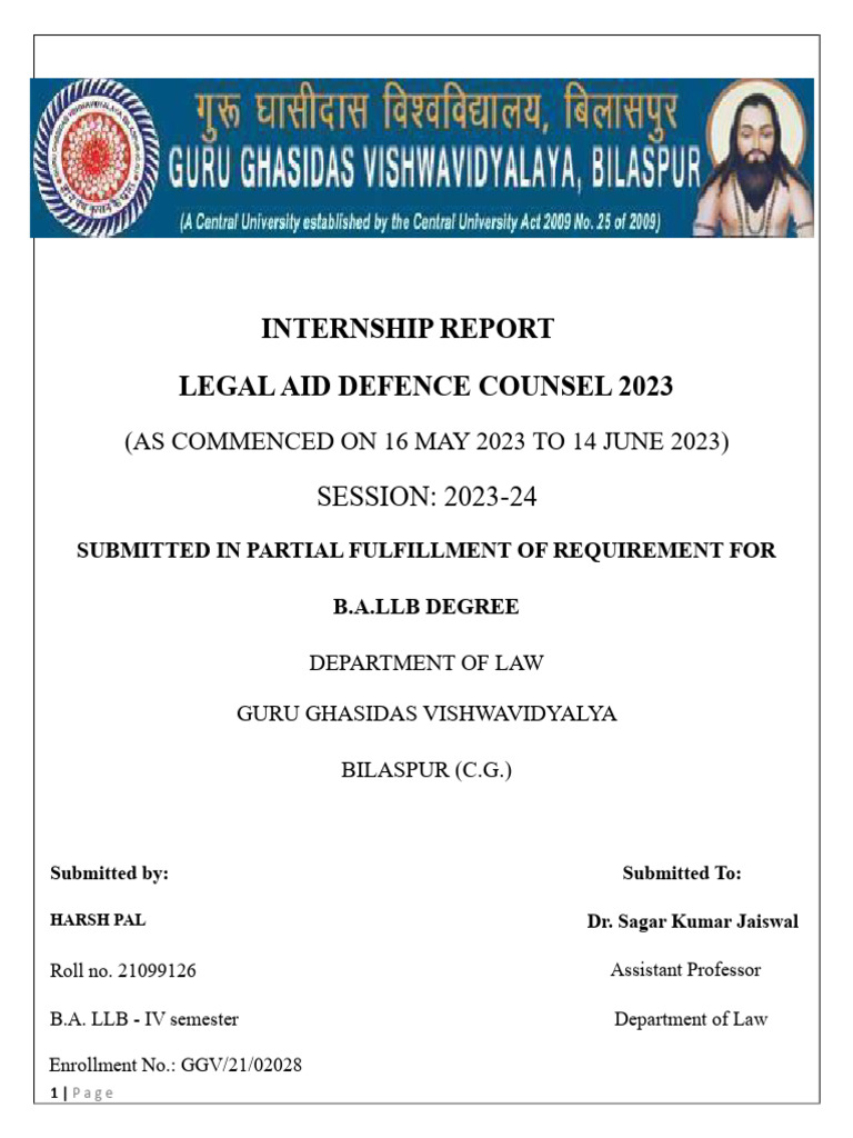 Harsh Pal Internship Report 222 | PDF | Bail | Magistrate