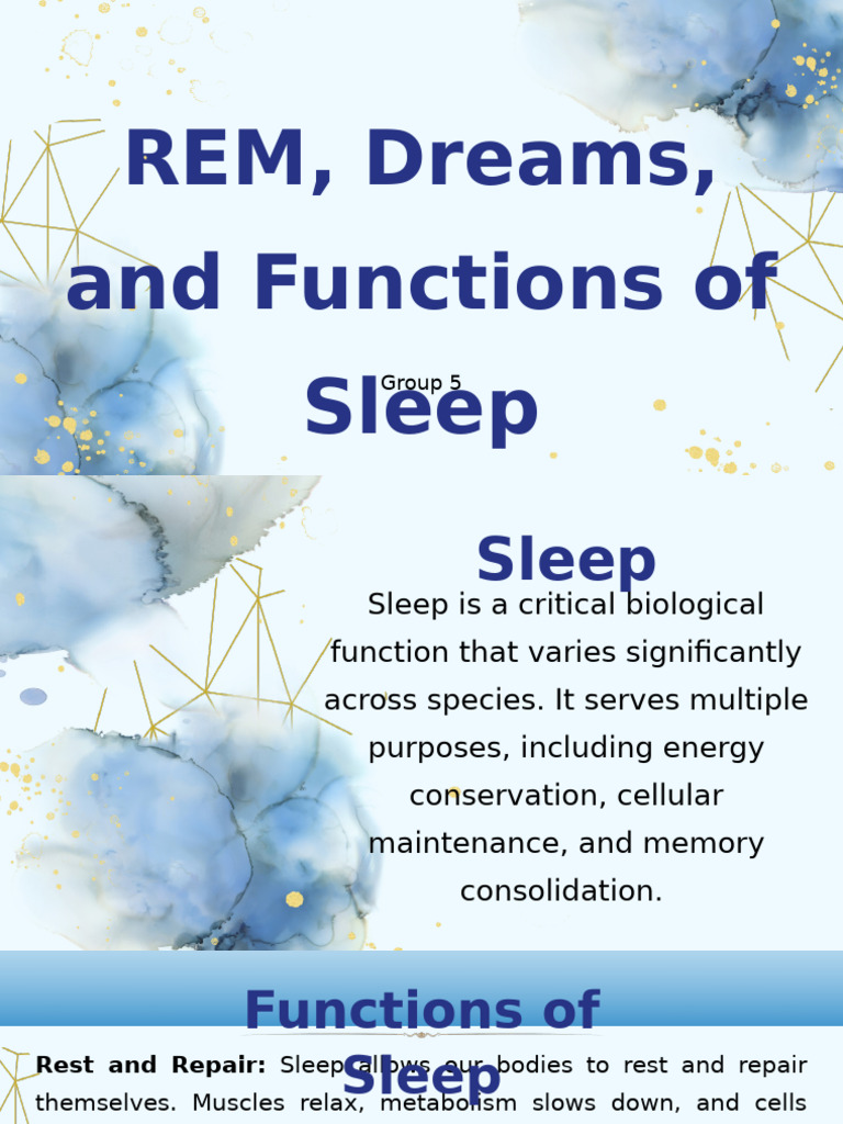 REM Dreams and Functions of Sleep | PDF | Sleep | Rapid Eye Movement Sleep