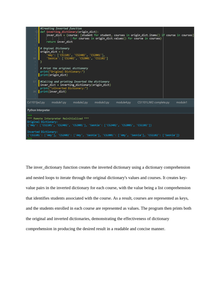 Inverting Dictionary with Comprehension | PDF