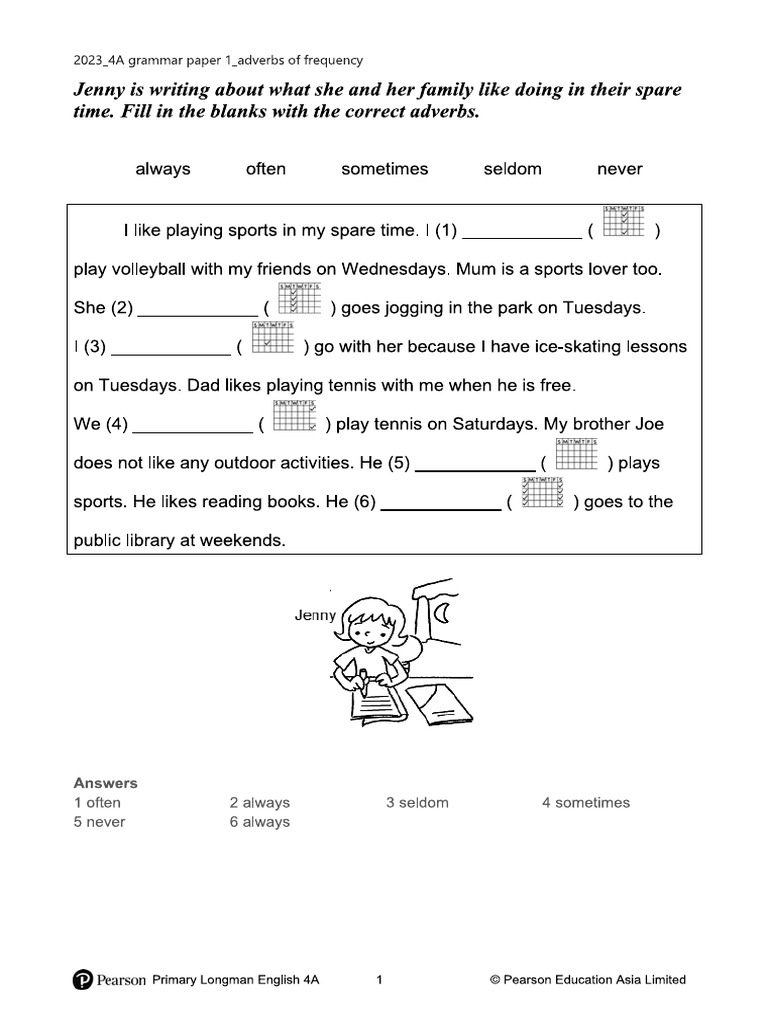 2023 - 4A - Grammar 1 - Adverbs of Frequency - FF - 96dpi | PDF